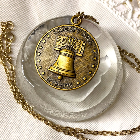 Vintage | Jewelry | Vtg 976 Liberty Bell Token Necklace | Poshmark